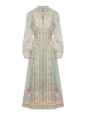 Zimmermann Roselight Plunge Midi Dress - Multicolor