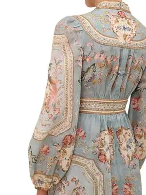 Zimmermann Roselight Plunge Midi Dress