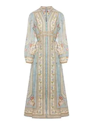 Zimmermann Roselight Plunge Midi Dress - Multicolor