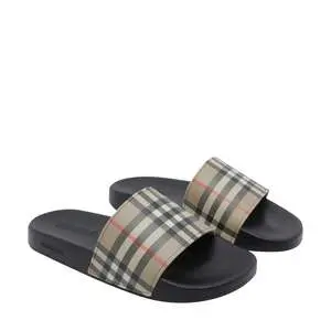 Burberry Check Slider - Cream