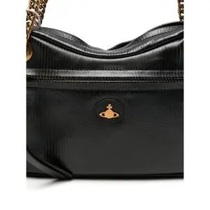 VIVIENNE WESTWOOD Grained Leather Shoulder Bag With Signature Orb Plaque