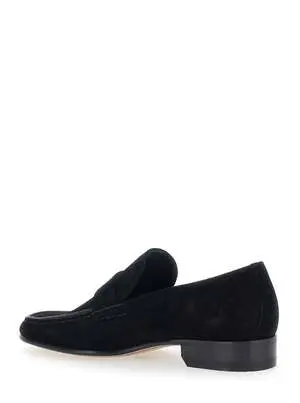 Phoebe Philo Black Pull-on Loafers In Suede - Multicolor