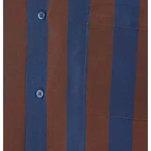 Fendi Silk Short Sleeves Shirt With Pequin Stripes - Blue