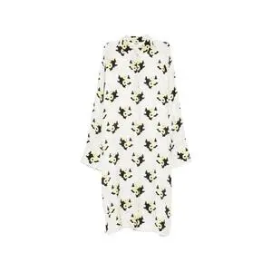 Fendi Floral Silk Shirt Dress - Cream