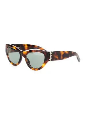 Saint Laurent Tortoiseshell Print Acetate Sunglasses - Multicolor