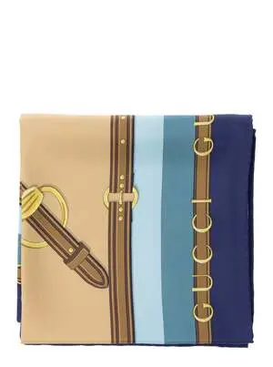 Gucci Square Scarf With All-over Print In Silk - Multicolor
