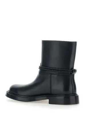 Bottega Veneta Leather Ankle Boots With Metallic Detail - Multicolor