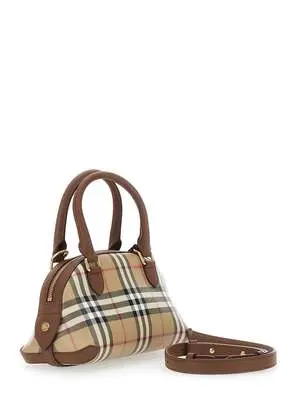 Burberry Primrose' Beige Handbag With Ekd Leather Tag And Adjustable And Removable Strap In Check Canvas For - Multicolor
