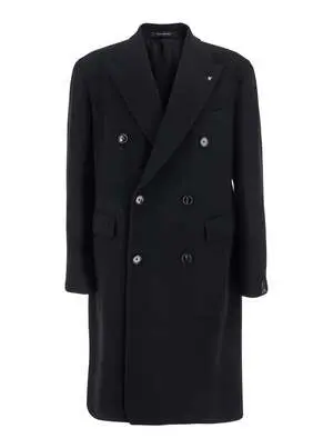 Tagliatore Londra' Oversized Double-breasted Coat In Wool - Black