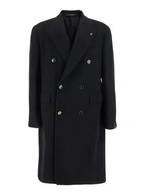 Tagliatore Londra Oversized Double-breasted Wool Overcoat - Black