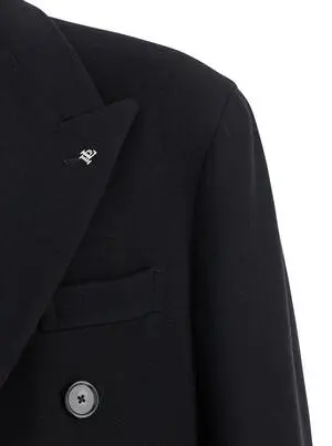 Tagliatore Londra Oversized Double-breasted Wool Overcoat - Black