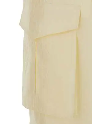 Phoebe Philo Yellow Pants With Elasticated Waist And Applied Cargo Pockets In Fabric For - Multicolor
