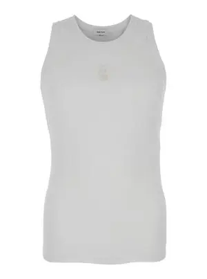 Alexander McQueen Cotton Jersey Sleeveless Top With Embroidered Skull - Multicolor