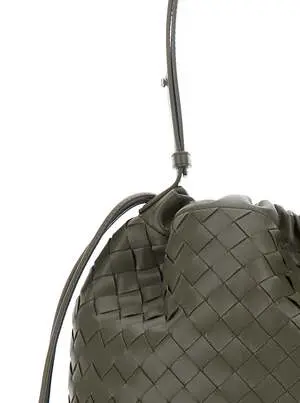 Bottega Veneta Intrecciato Leather Drawstring Shoulder Bag - Green