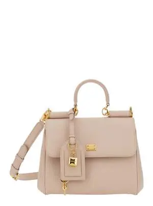 Dolce & Gabbana My Sicily' Small Handbag With Padlock Detail In Leather For - Pink