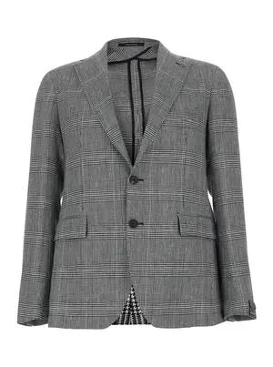 Tagliatore Houndstofu Cotton-linen Blazer - Multicolor