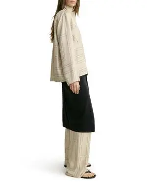 TOTEME Silk Shirt With Monogram Embroidery