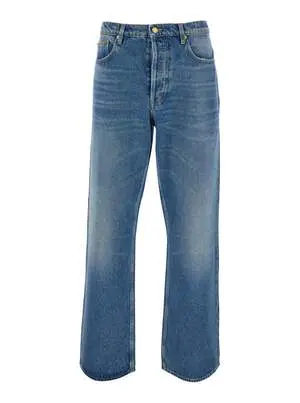 GOLDEN GOOSE Blue Wide Leg Jeans In Cotton - Multicolor