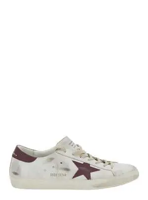 GOLDEN GOOSE Superstar' Low Top Sneakers With Star Patch On The Side And Logo Lettering On The Heel In Leather For - White