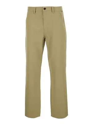 Burberry Arthur Pants Beige With Elastic Waist In Cotton For - Multicolor