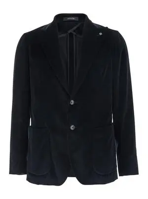 Tagliatore Single-breasted Jacket With Peak Revers In Wool Blend - Black