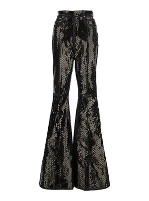 Rick Owens Bolan Flared Jeans With Sequins - Multicolor