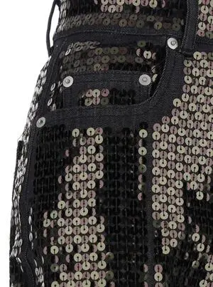 Rick Owens Bolan Flared Jeans With Sequins - Multicolor
