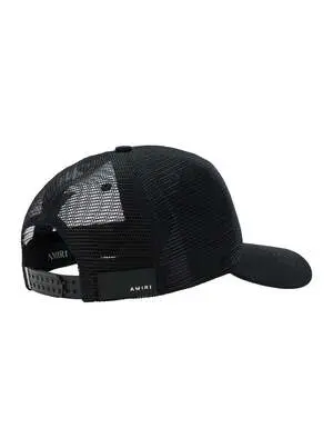 Amiri Black Hat With Leather Logo