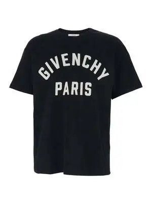 Givenchy T-shirt With Maxi Logo Lettering On The Front In Cotton For - Black