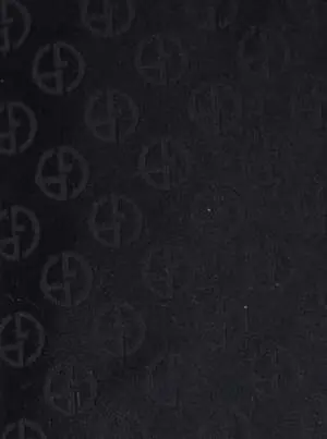 Giorgio Armani Blacktie With All-over Tonal Logo In Silk - Black