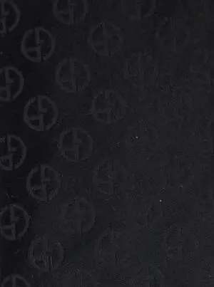Giorgio Armani Silk Tie With All-over Tonal Logo - Black