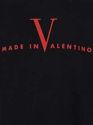Valentino Garavani Sweatshirt With Logo Print On The Front And Dropped Shoulders In Black Cotton For - Multicolor