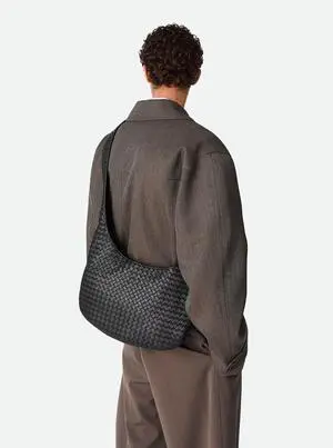 Bottega Veneta Intreccio Leather Shoulder Bag - Black
