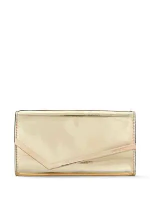 JIMMY CHOO Clutch 'emmie' In Envelope With Logo Lettering On The Front And Chain Strap In Blend Leather And Tech Fabric For - Silver