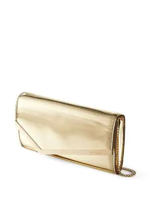 JIMMY CHOO Clutch 'emmie' In Envelope With Logo Lettering On The Front And Chain Strap In Blend Leather And Tech Fabric For - Silver