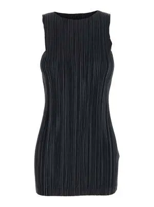 Phoebe Philo Razor Pleat Tank Black With Pleated Details In Tech Fabric - Multicolor