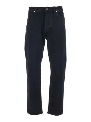 Stone Island Jeans With Logo Patch On The Rear And Belt Loops In Denim Stretch - Black