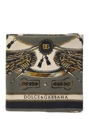 Dolce & Gabbana Printed Scarf For In Silk For - Gray