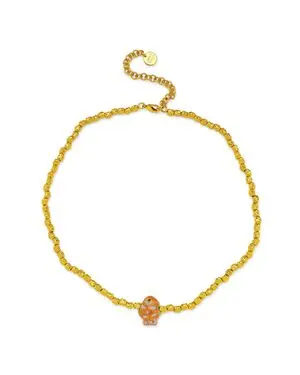 AMBER SCEATS Plated Ceramic Fish Pendant Necklace - Gold/orange