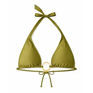 ACQUA PURA Juliana' Bikini Ring Top Silk Shiny Tequila