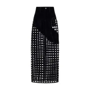 ÚCHÈ Velvet Maxi Skirt - Black