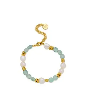 AMBER SCEATS Green / Gold Agave Bracelet Green