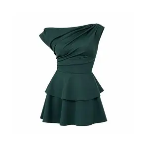 GIRL IN MIND Pippa Double Frill Mini Dress - Green