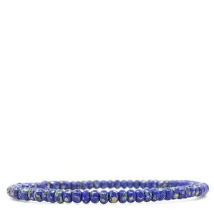 Shar Oke Blue / Silver Royal Blue & Metallic Czech Picasso Bracelet - Blue/silver