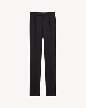 Saint Laurent Tapered Pants In Brushed Wool Flannel