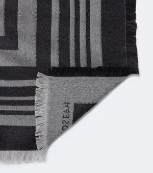 JOSEPH Neoma Fringed Jacquard Virgin Wool Scarf