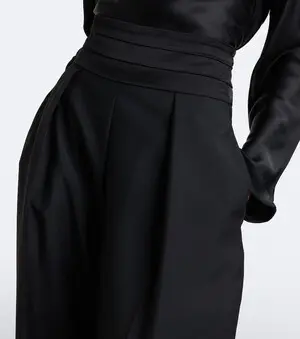 RÓHE Pleated Wool And Mohair Barrel-leg Pants