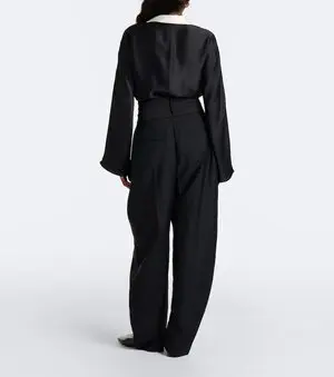 RÓHE Pleated Wool And Mohair Barrel-leg Pants