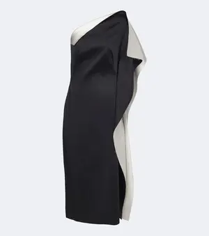 RÓHE Draped One-shoulder Satin Cocktail Dress