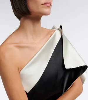 RÓHE Draped One-shoulder Satin Cocktail Dress
